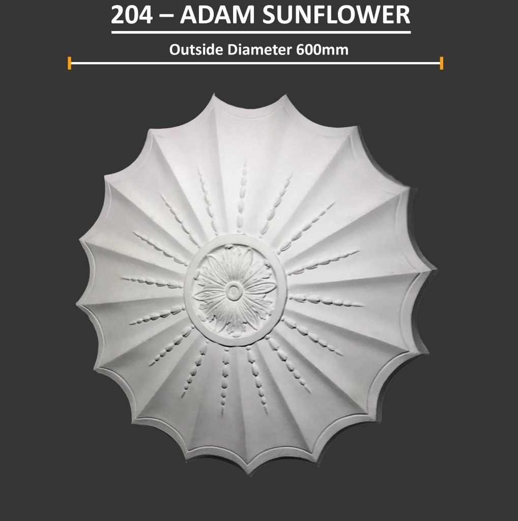 Ceiling Rose 204 - Adam Sunflower - Ossett Mouldings Ltd